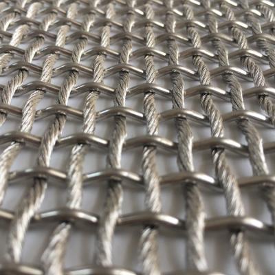 China Plain Weave Stainless Steel Architectural Mesh 30m Length Customized Wire For Facade for sale