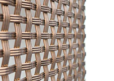 China 3.75mm SS316L Rose Gold Decorative Woven Wire Mesh Wall Cladding for sale