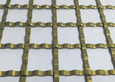 China ISO9000 vierkant Gat Mesh Golden Crimped Metal Cabinet Mesh Antifire Te koop