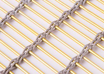 China Rose Gold Stainless Steel Grill Mesh Curtain Plain Weave Metal Mesh Screen For Stairs for sale