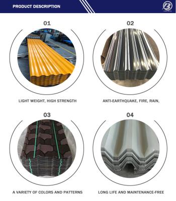 Cina Z30-Z40 Rivestimento Dx52d pannello di copertura in acciaio colore PPGI pannello di copertura in acciaio ondulato 0.1mm 0.2mm 0.3mm a per il materiale di copertura in vendita