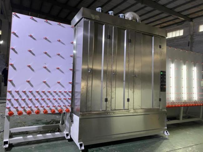 Commercial Brush Isulating Double Glass Electric Clean Washer Panel Stand Flat Automatic Glass Washing Drying Machine