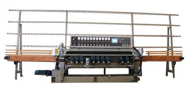 10 Motors Glass Straight Line Beveling Machine with PLC with Lift Glass Polishing Machine