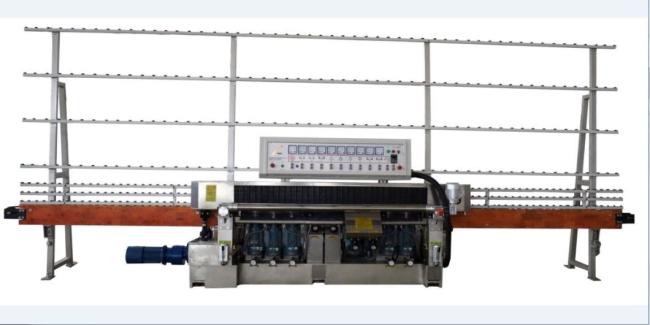 Diamond Glass Cutter Edge Grinding Polishing Machine with 9 Polishing Wheels Straight Line