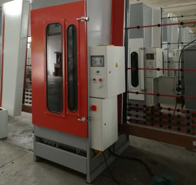 Cina Sistema di controllo PLC Vertical Glass Sandblaster Machine per glaciazione e sabbiatura del vetro in vendita