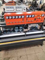 China Horizontal PLC Control Glass Edging Machine 9 Motors 17kw 380v 50hz for 2-20mm Glass for sale