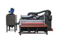 China Fully Automatic Horizontal Glass Sandblasting Machine 1900mm Width PLC Control for sale