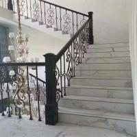 China Steel Outdoor Stair Handrail Painted Staircase Railings Flooring Mounted for sale