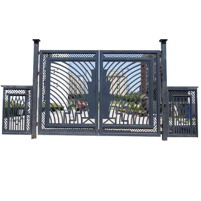China Rodas de entrada comercial Porta de ferro forjado Porta interior Quadro de aço preto for sale