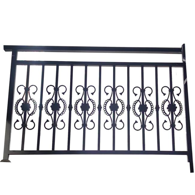 Custom forged wrought iron guardrail with protective coating