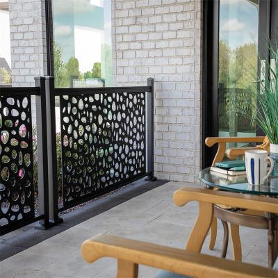 China Chinese Modern Pattern Black Quare Post Side Mounted Aluminum Alloy Railing for sale