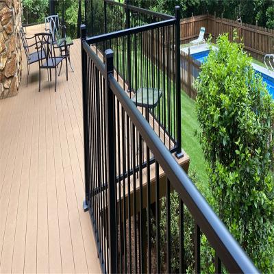 China Chinese Modern Pattern Black Quare Post Side Mounted Aluminum Alloy Railing for sale