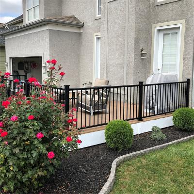 China Chinese Modern Pattern Black Quare Post Side Mounted Aluminum Alloy Railing for sale