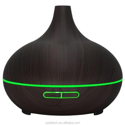China Best Selling 300ml Wood Diffuser Ultrasonic Aroma Humidifier Aroma Spray with Timer 7 Color LED Lights Changing for sale