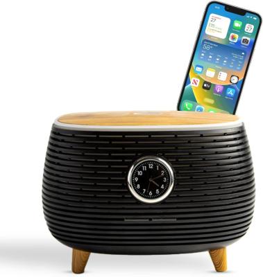 China New Design Smart Bedside Decoration Ultrasonic Cool Mist Humidifier Essential Oil Aroma Diffuser With Speaker and Clock for sale
