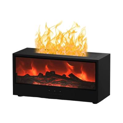 China Factory Produce 150ml Remote Control Fireplace Essential Oil Humidifier 7 Color Light Flame Aroma Diffuser for Home Office Room for sale