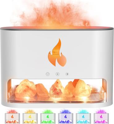 China 250ml USB Volcano 3D Flame Fire Himalayan Salt Stone Lamp Humidifier Aroma Scent Essential Oil Diffuser for Home Gift for sale