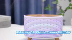 400ml Wood Grain Aroma diffuser with Seven LED Color Change  White