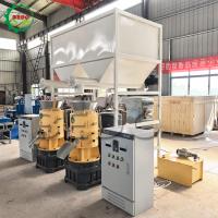 China PLC Controlled Wood Pelletizer 75KW 1000-1200kg/h Capacity Ring Die Pellet Machine for sale
