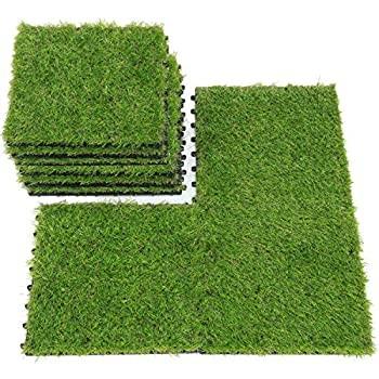 China Interlocking faux gras tegels voor kunstgras gras Grootte 300x300x22/25mm Drainage Te koop