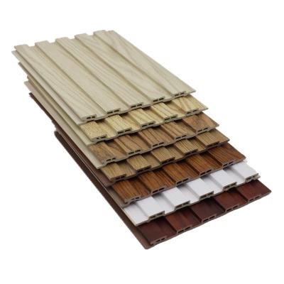 Cina Pannelli di rivestimento in legno colorato 3D onde geometriche rivestimento di parete in PVC per sfondo TV in vendita