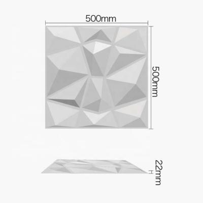 Cina Altezza di rilievo 3D 22 mm Alto lucido Peel e Stick pannello di arte muraria in PVC per sfondo divano in vendita