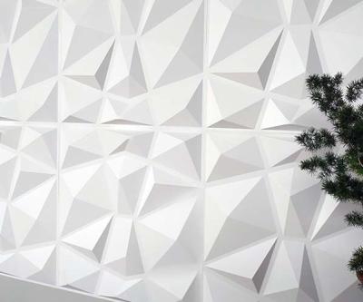 Cina Altezza di rilievo 3D 22 mm Alto lucido Peel e Stick pannello di arte muraria in PVC per sfondo divano in vendita