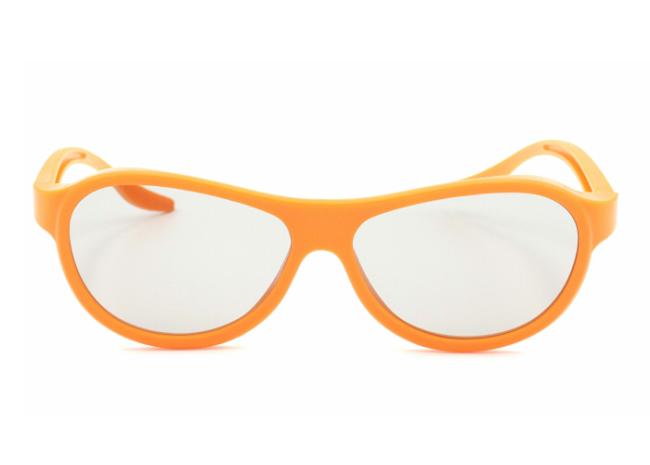 Disposable passive 3D glasses with orange ABS frame for adult & child