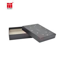 China Luxury Gift Box Black Base And Lid Packaging Box Rectangular Shape for sale