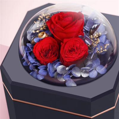 Cina Rosa contenitore di gioielli del cassetto di 2 strati, nozze Ring Case ALLICO della finestra della radura 1200g in vendita