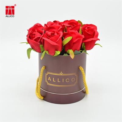 Cina colori del contenitore di regalo del mazzo del fiore di 600-1000gsm CMYK Brown multi fatti a mano in vendita