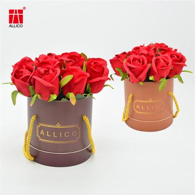 Cina colori del contenitore di regalo del mazzo del fiore di 600-1000gsm CMYK Brown multi fatti a mano in vendita
