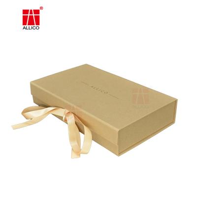 China De Vouwbare Verschepende Dozen van de lintsluiting, SGS Bruine Kraftpapier Giftdozen Te koop