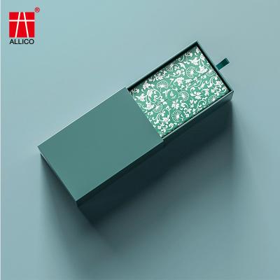 China Die blaue gelbe steife Pappe, die Fach-Geschenkboxen schiebt, fertigte den Druck besonders an zu verkaufen