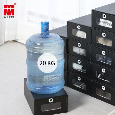 Cina Scarpe nere che imballano l'organizzatore facile da assemblare della scarpa dei contenitori accatastabili di scatola in vendita