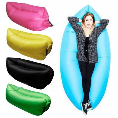 China New Functional Outdoor One Mouth Inflatable Lazy  Bag Air Inflatable Sleeping Bags Banana Sleeping Bags for sale