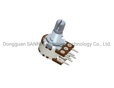 China 16mm Dual Unit Rotary Potentiometer Metal Shaft Sealed RV16110G0 for sale
