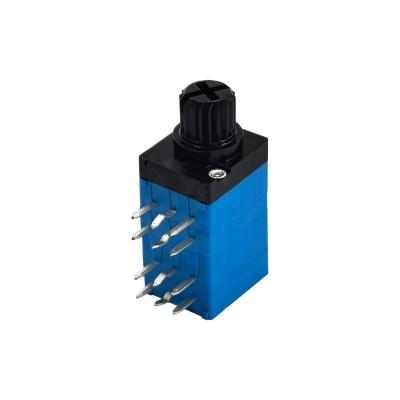 China RV97 Motorized Rotary Potentiometer Horizontal Quad Gang Unequal Foot Distance 2.5*5.0mm Sealed Plastic Shaft Volume Control for sale