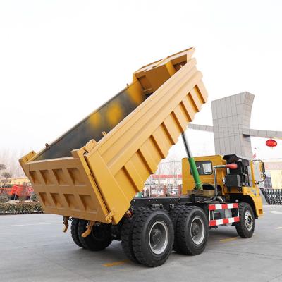 中国 YC6MK375-T300 エンジンが付いている閉じられた小屋 6*4 の地下ダンプ トラック 35 トン 販売のため