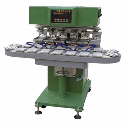 China Six Color Tampo printing Pad Printing Machine with Conveyor for sale