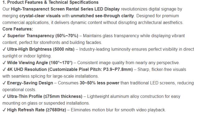  TSR series-Transparent LED Screen Perfect for Interactive Displays 1