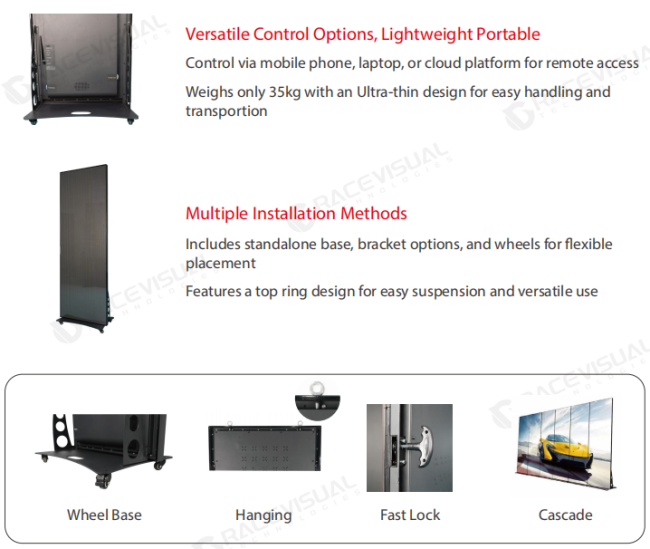 Smart P2.5 LED Video Poster showing digital display with mirror screen function