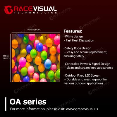 China 6000nits/10000nits P5.7mm Outdoor Fixed LED Display OA Series Full-color IP66 For Outdoor Advertising for sale