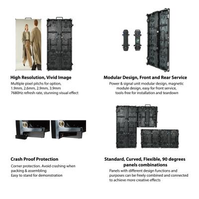 China IRC Serie Magnetic LED Display module 7680hz, Curved, Flexible, 90 degrees panels combinations for sale
