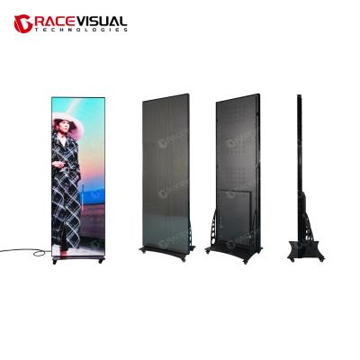 China P2.5 Floor Standing Indoor Led Display  7680HZ  Refresh rate Led Poster Portable Digital Signage Smart Led Iposter for sale