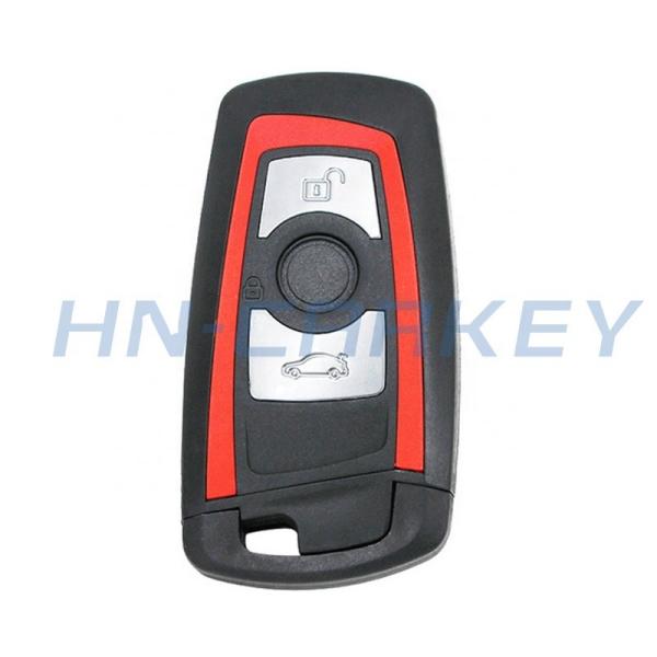Red keyless 3-button smart remote replacement shell case cover front view