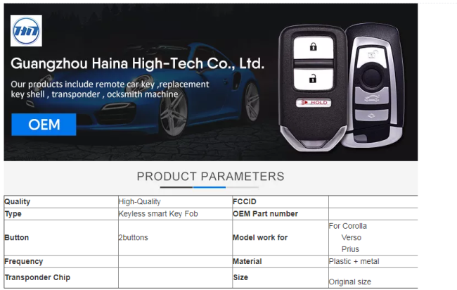 Prius Smart Remote Shell technical diagram