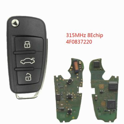 China Original Audi A6 Q7 Not Smart Folding Key Fob 315 Frequency 8E Chip 4F0837220 for sale