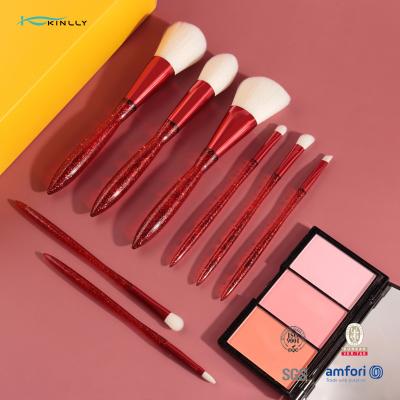 China Grupo de escova cosmético da virola de alumínio com beleza livre da crueldade macia plástica do punho à venda