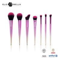 China Gradient Plastic Handle 7pcs Cosmetic Brush Set Mixable Blusher Eye for sale